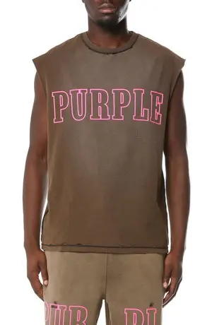 PURPLE BRAND Sleeveless Graphic T-shirt