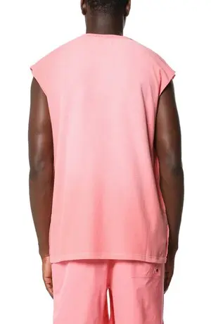 PURPLE BRAND Textured Sleeveless Graphic T-shirt - Pink