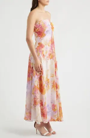 Parker Emerson Floral Strapless Maxi Dress