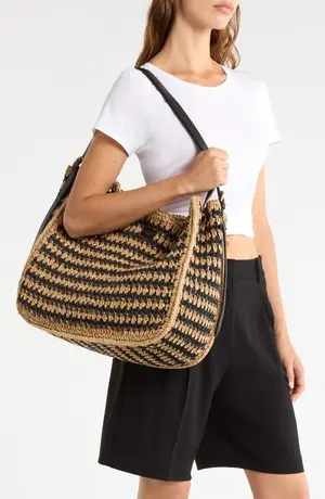 Rag & Bone Large Woven Raffia Tote