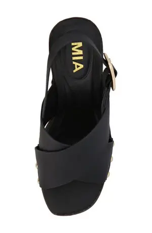 Mia Elleiana Wedge Sandal - Black