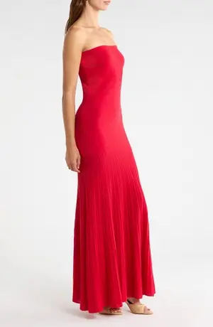 Line & Dot Arlo Strapless Stretch Cotton Tube Maxi Dress