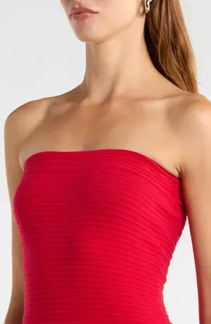 Line & Dot Arlo Strapless Stretch Cotton Tube Maxi Dress