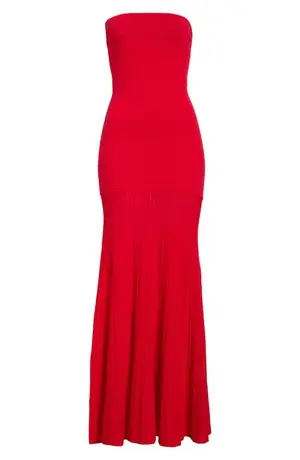 Line & Dot Arlo Strapless Stretch Cotton Tube Maxi Dress
