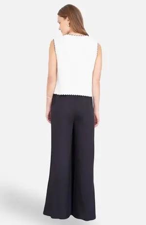 YUMI Knitted Bow Trim Waistcoat