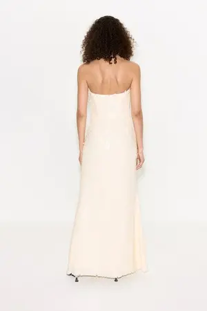 SIMONMILLER Strapless Teardrop Sequin Gown - Bone