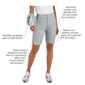 Coolibar Tailored V-neck Shorts With Upf 50+ Sun Protection - Black
