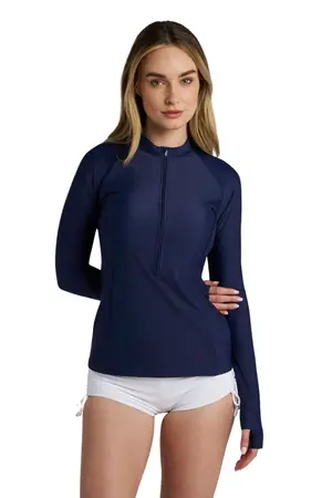 Coolibar Escalante Zip Rash Guard - Navy