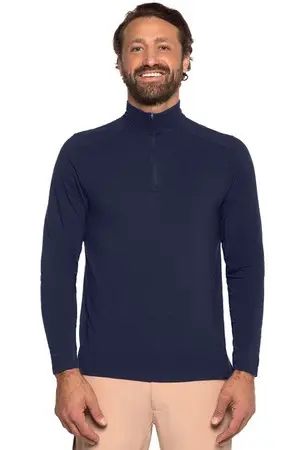 Coolibar Sonora Quarter-zip Long Sleeve Sun Protection Shirt - Navy