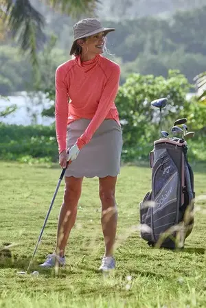 Coolibar Valorus Golf Skort With Scallop Detail - Slate