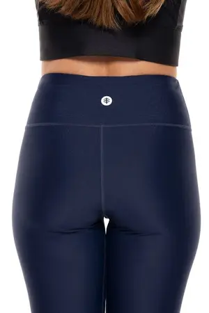 Coolibar High Rise Upf 50+ Sun Protection Swim Leggings - Navy