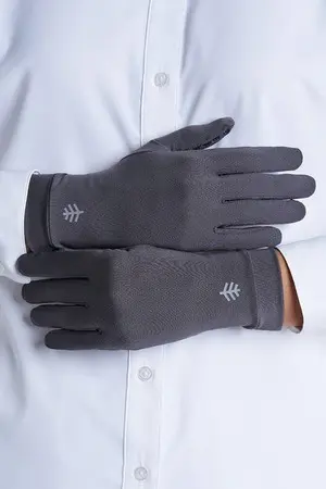 Coolibar Sawyer Uv Driving Gloves - Charcoal