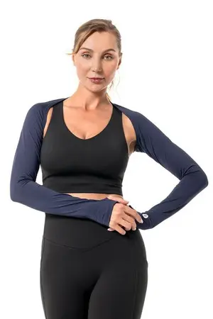 Coolibar Upf 50+ Larix Shoulder Wrap Uv Sleeves - Navy