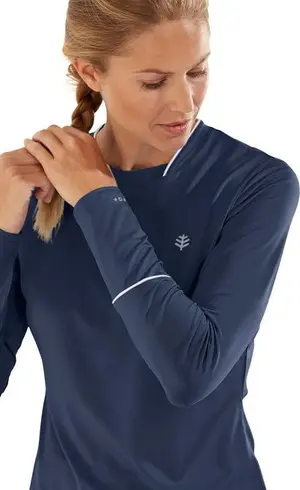 Coolibar Match Point Long Sleeve T-shirt - Navy