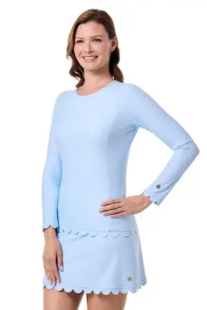 Coolibar Upf 50+ Stony Coral Scallop Long Sleeve Rash Guard - Skyride