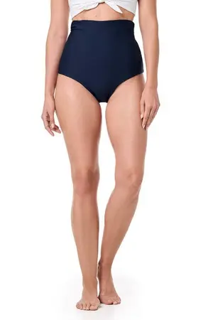Coolibar Golden Isles Ultra High Rise Swim Bottoms - Navy