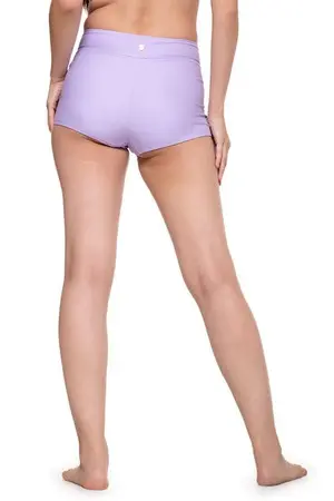 Coolibar Ruched Swim Shorts, Upf 50+ Sun Protection - Lavendula