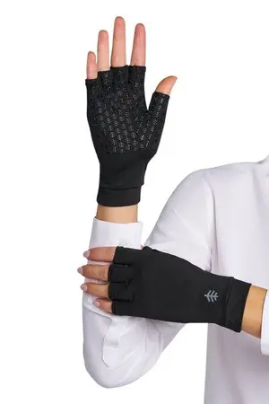 Coolibar Ouray Fingerless Uv Sun Gloves - Black