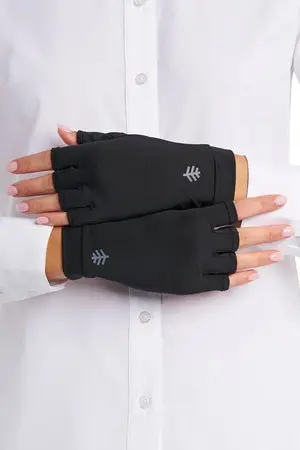 Coolibar Ouray Fingerless Uv Sun Gloves - Black