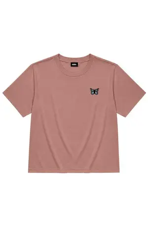 DALIX Butterfly Relaxed Midweight Jersey Tee - Hazy Pink