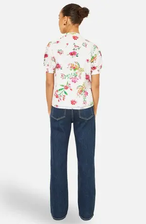 YUMI Cotton Broderie Anglaise Floral Shirt