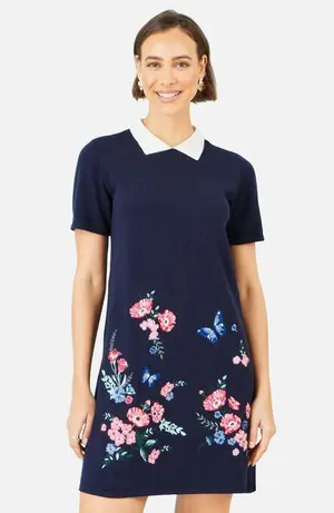 YUMI Embroidered Floral Tunic Dress