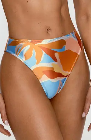 PS BY CUPSHE Retro Abstract Print High-rise Bikini Bottom