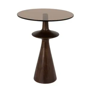 OLIVE GROVE Round Accent Table - Brown