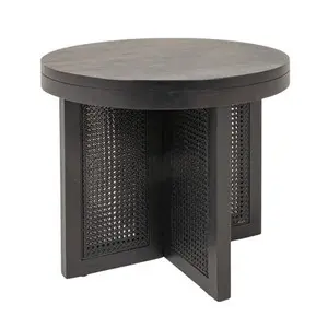 OLIVE GROVE Round Side Table - Black