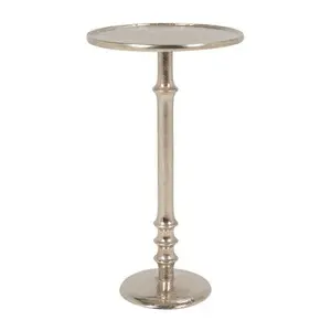 OLIVE GROVE Round Pedestal Accent Table - Silver