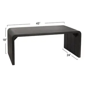 OLIVE GROVE Waterfall Edge Coffee Table - Black