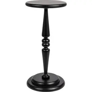 STORIED HOME Bishop Pedestal Cocktail Side Table - Black