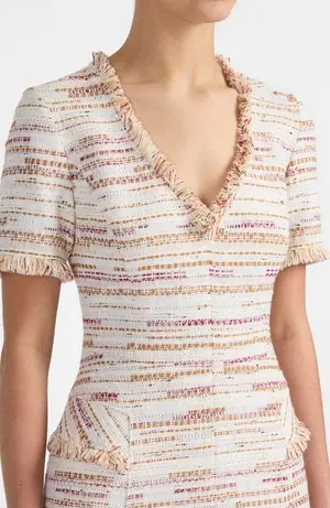 Santorelli Adelle Midi A-line Dress In Modern Tweed
