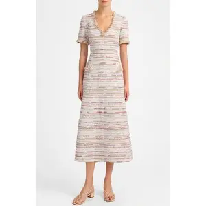 Santorelli Adelle Midi A-line Dress In Modern Tweed