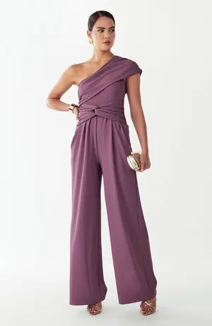 BWLDR Daisie Wide Leg Jumpsuit - Mauve Mist