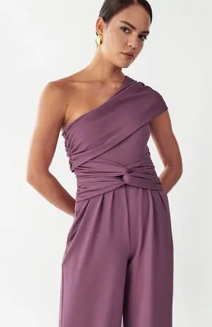 BWLDR Daisie Wide Leg Jumpsuit - Mauve Mist