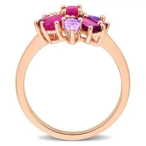 JULIANNA B. Multi-gem Cluster Cocktail Ring In Rose-plated Sterling Silver
