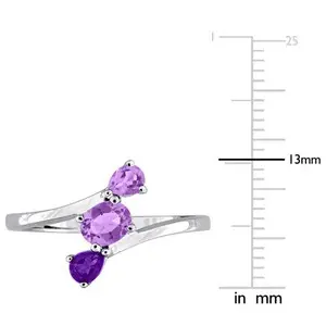 JULIANNA B. Sterling Silver 3-stone Bypass Ring