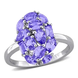 JULIANNA B. Sterling Silver Cluster Cocktail Ring - Tanzanite