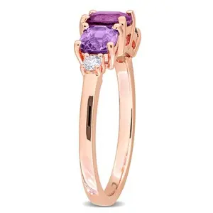 JULIANNA B. Lab-grown Diamond And Multicolor Ring In Rose-plated Sterling Silver