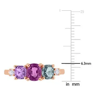 JULIANNA B. Lab-grown Diamond And Multicolor Ring In Rose-plated Sterling Silver