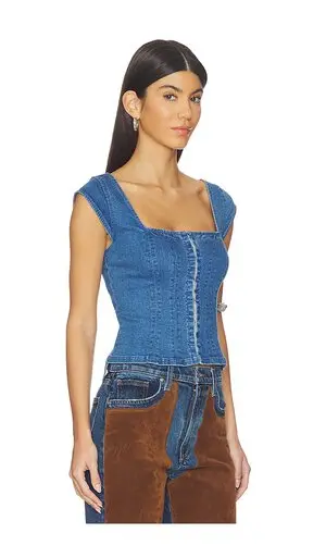 Free People Denim Corset Top