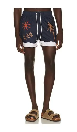 EDMMOND STUDIOS Resort Swim Shorts - Plain Navy