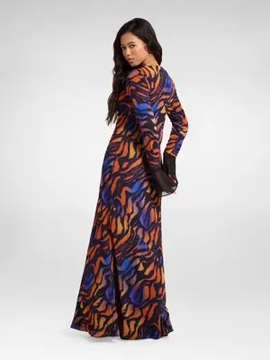 DASKA Auri Zebra-striped Maxi Dress