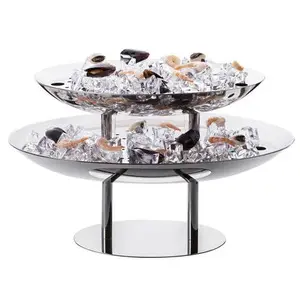 MEPRA Bretone Oval Two Tier Seafood Stand - Silver