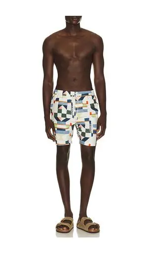 Scotch & Soda Printed Mid Length Swim Shorts