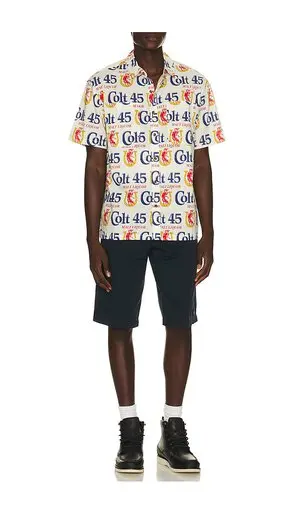 Brixton X Colt 45 Short Sleeve Shirt In White