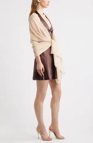 Nordstrom Silk Chiffon Wrap - Champagne