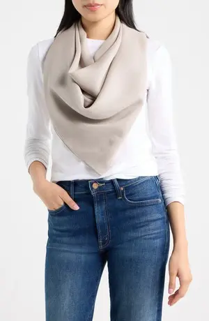 Nordstrom Silk Chiffon Wrap - Grey Sconce