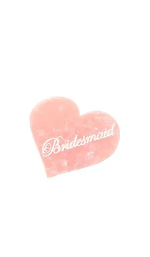 SOLAR ECLIPSE Hand-painted Bridesmaid Heart Claw Clip - Pink
